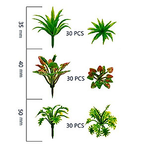 90pcs Mini Model Trees Plants Flowers Green Shrubs Bush Model, Aritificial Plants Model Train Scenery Architecture Flower Model Scenery