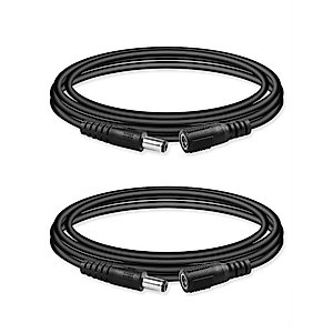Mr.Power Guitar Effect Pedal Cord DC Power Extension Cable, 5.5 x 2.1mm Male to Female Guitar Effect Pedal Lead/Cord Extender Wire 3.2ft / 39.4in / 1m 20AWG (2 Pack)