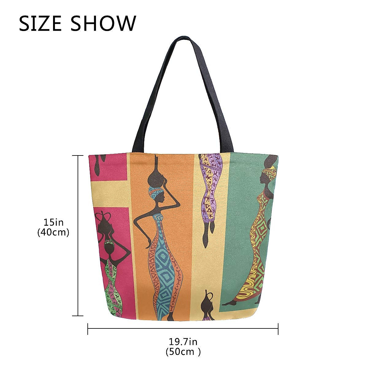 Woman Tote Bag African American Woman Shoulder Handbag for Work Travel Business Beach Shopping