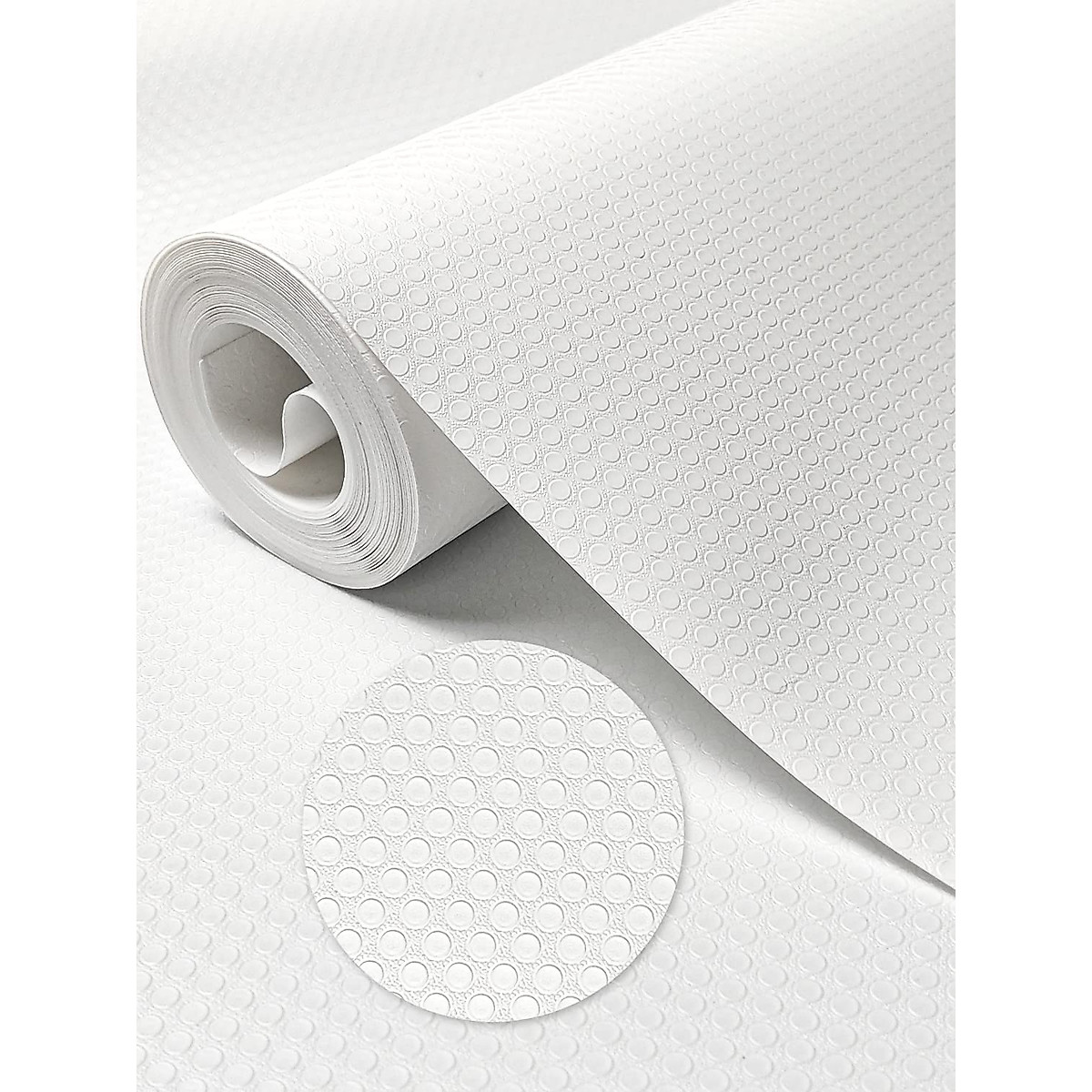 SMAYHO Shelf Liner, 17.7 Inch x 10 FT Non Adhesive Cabinet Liner, Washable & Durable Drawer Liner, Non-Slip Shelf Liners for Kitchen Cabinets, Shelves, Drawers, Refrigerators - White