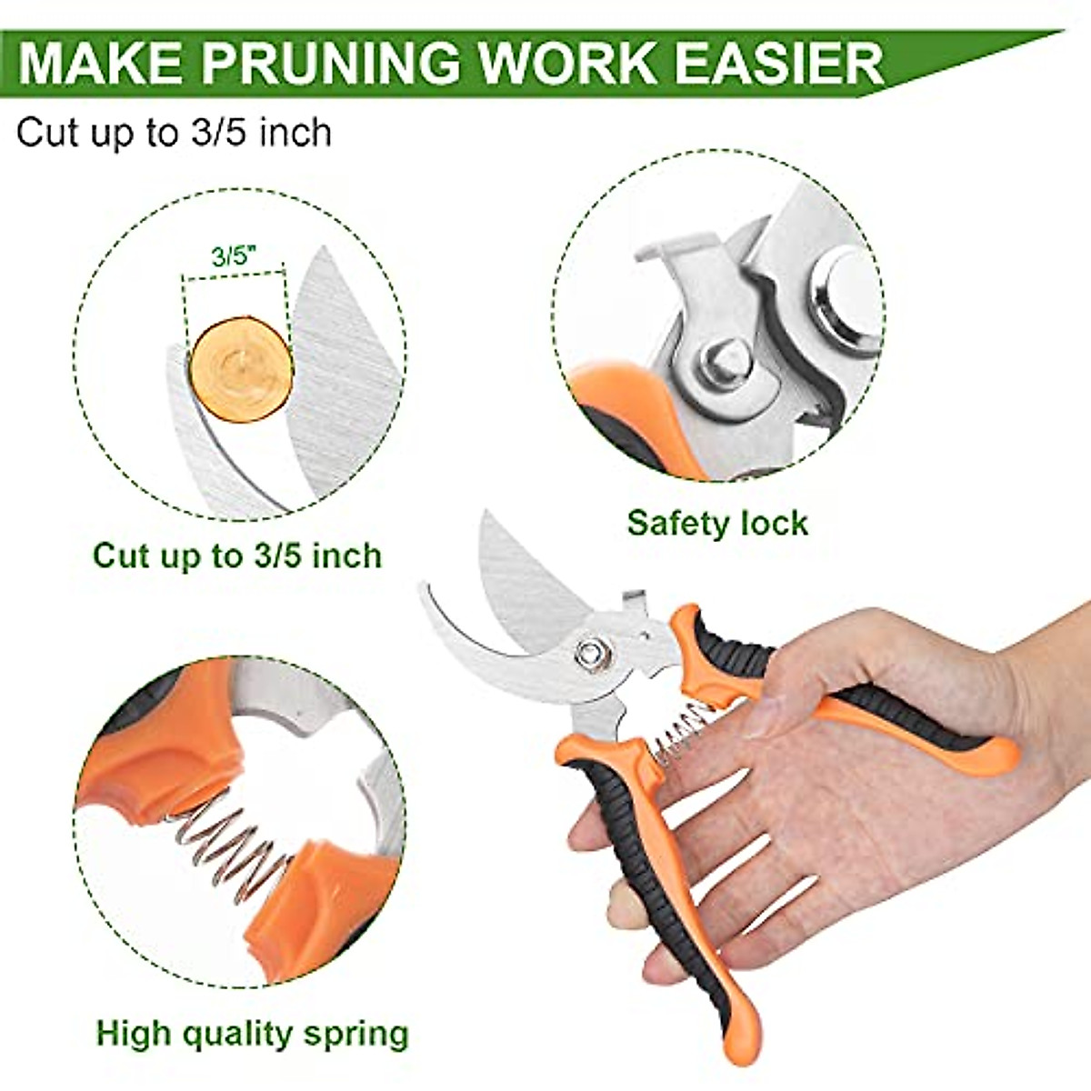 Gostur Garden Tool Set, 3PCS Sturdy Gardening Hand Tools Kit - Trowel/Shovel, Transplanter, Sharp Bypass Pruning Shears/Scissors/Clippers - Comfortable Handle - Ideal Gifts for Men & Women