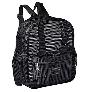 Semi-Transparent Mesh Backpack Mini Small Mesh Backpack for Beach Swimming Travel Outdoor Sports (Black)