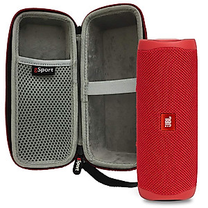 JBL FLIP 5 Portable Speaker IPX7 Waterproof Bundle with gSport Deluxe Hardshell Case (Red)