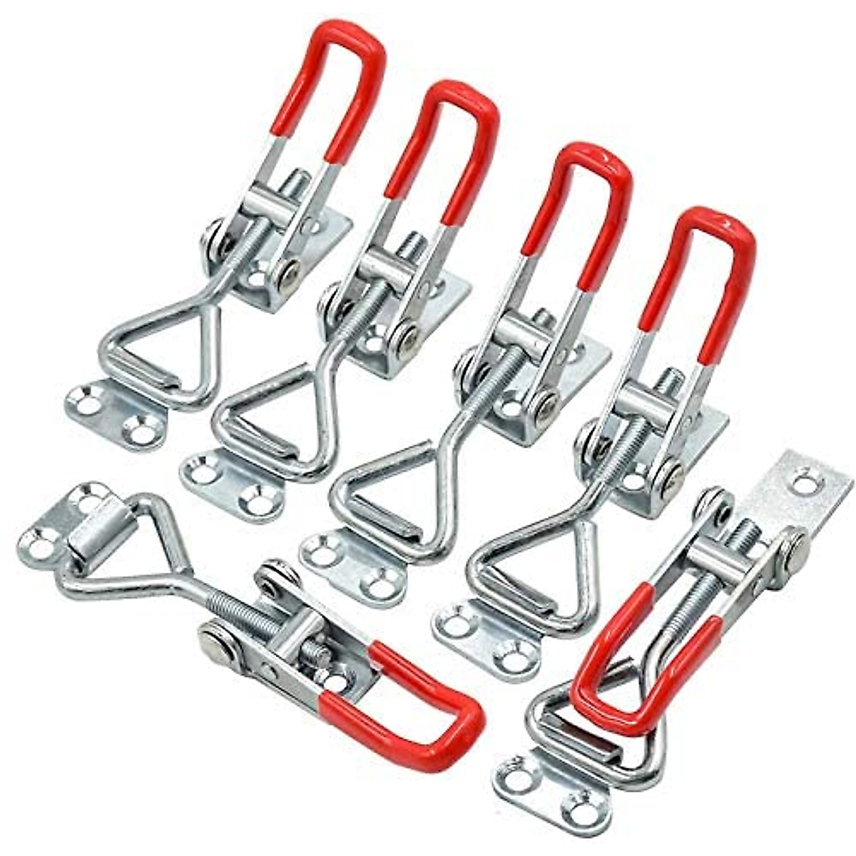 6 Pack Adjustable Toggle Latch Clamp 4001, 330 Lbs 150Kg Holding Capacity, 4001 Heavy Duty Quick Release Pull Latch Toggle Clamp