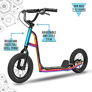 SULLIVAN Terra Firma All-Terrain BMX Scooter, Premium Quality, Push Scooter for Ages 6 to 12 Years, Kick Scooter, 12 inch Wheels, Fast Rolling Tires, Powerful Brake, Comfortable Grips, Safety Pad