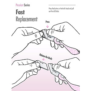 FantastiCAR Box Cutter Folding Utility Knife, Unique Metal Body, Safety Lock Button and Quick Blade Change, with Extra 5 Sharp Blades (Pink-Hearts)