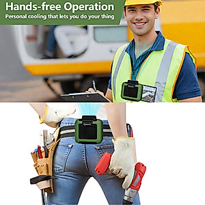 CHARMPㅤ Portable Waist Fan - Personal Fan with 6000mAh Battery, Strong Airflow, 3 Speeds, Mini Design, and Up to 16 Hours Working Time - Hands-Free Cooling Belt Fan