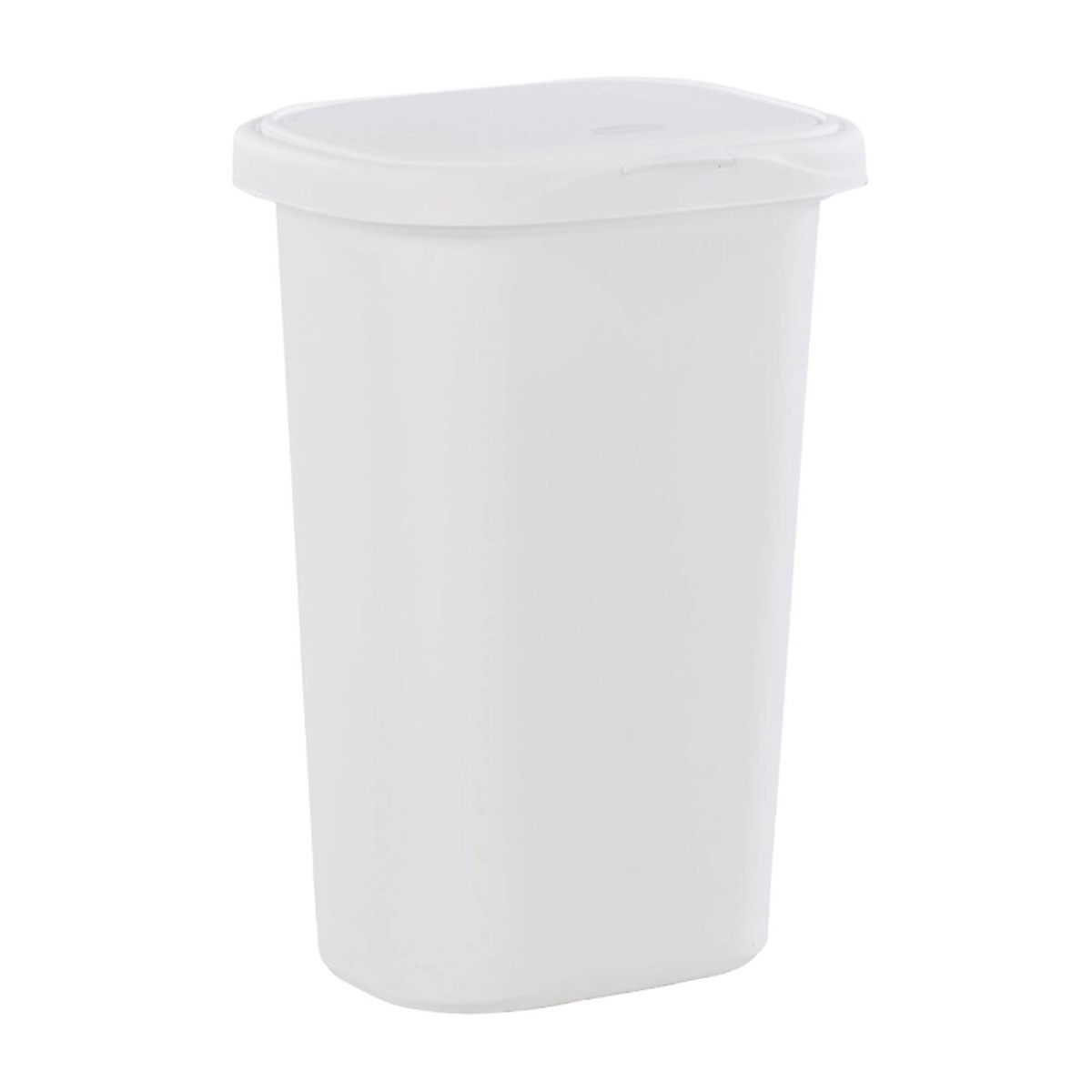 Rubbermaid Spring Top Kitchen Bathroom Trash Can with Lid, 13-Gallon, White, Plastic Garbage Bin/Wastebasket for Home/Kitchen/Bathroom/Garage