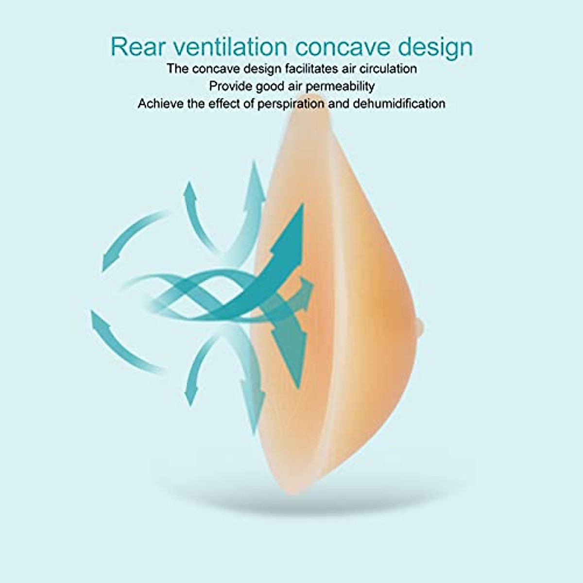 Silicone Breast Form, Mastectomy Prosthesis Concave Bra Enhancer Inserts Crossdress Transvestite Prosthetic Cancer Support Teardrop Shape Pad for Women Fake Boobs Cosplay Transgender Crossdressers