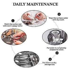 24-Piece Silverware Set Stainless Steel Cutlery Flatware Set with Premium Gift Box Service for 6, Modern & Classic Design Utensil Sets Includes Spoons, Forks & Knives, Dishwasher Safe