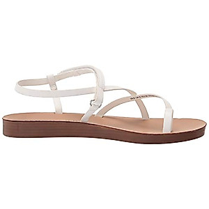 Amazon Essentials Women's Strappy Footbed Sandal, White, 7.5