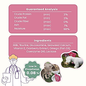 Choolip Berry Good Pet Milk. 10pk Vitamin-Infused Cat Milk, Dog, Kitten, Puppy Milk. Dog Bladder Support, Cat Kidney Support, Cat Urinary Supplement Cranberry, Omega 3, CoQ10, Glucosamine, Taurine