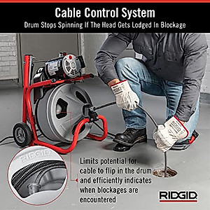 RIDGID 52363 Model K-400 Drain Cleaning 120-Volt Drum Machine Kit with C-32IW 3/8" x 75' Cable