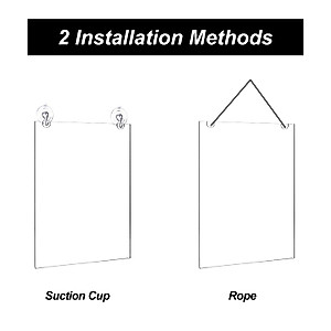 Acrylic Sign Holder 8.5" X 11" - Wall Mount Acrylic Frames for Picture, Poster and Flyer - Clear Plastic Sign Holder with 3M Tape Adhesive, Suction Cups and Screws, Pack of 6 Thick Poster Holder