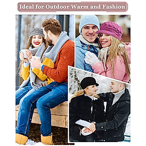 Newcotte Women Winter Hat 4 Pcs Knitted Caps with Visor 2024 Warm Hats for Women Beanies for Winter Cold Weather(Black, Beige, Purple, Gray)