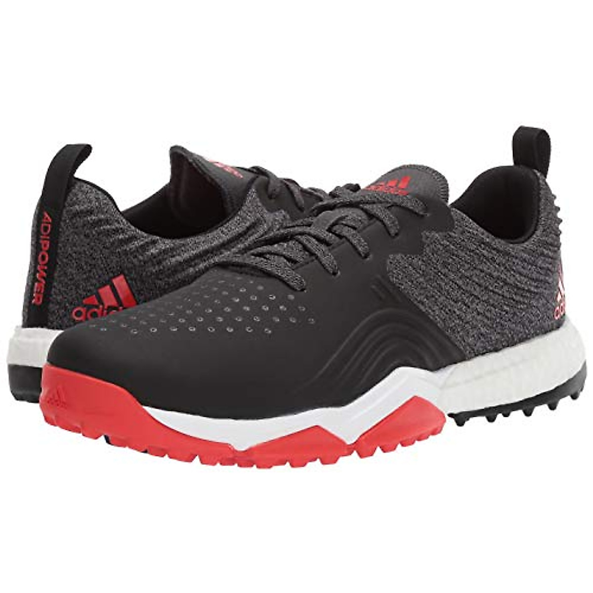 adidas Men's Adipower 4ORGED S Golf Shoe, core Black/red/FTWR White, 9 M US