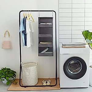 GRANNY SAYS 4-Shelf Hanging Organizer, Closet Hanging Shelves, Closet Hanging Storage Organizers, Organization for Bedroom, Living Room, Baby Nursery, Camper Accessories, Gray, 1-Pack