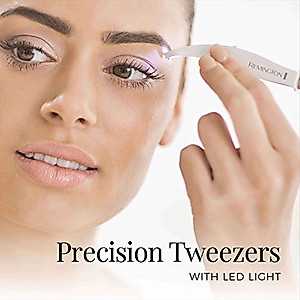 Remington Reveal Lash & Brow Kit, Heated Eyelash Curler and Precision Tweezers with LED light (EC300B)