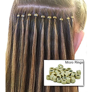 2500pcs Hair Extentions Micro Rings Links Beads, 5mm Silicone Lined Beads for Human Hair Extensions Tool-Multi-colored