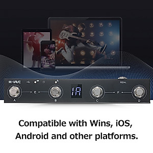 HHOP M-VAVE Chocolate BT Wireless MIDI Controller Rechargeable 4 Buttons Portable MIDI Foot Controller Pedal APP Control