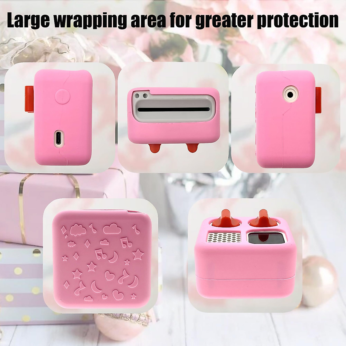 LeoTube Silicone Shell Cover Case for Yoto Mini Player, Silicone Protective Sleeve Case Compatible with Mini Bluetooth Speaker (Silicone Case Only, Machine not Included) (Pink)
