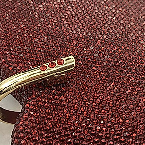 Elegant Women Crystal Evening Bags Wedding Cocktail Party Diamond Clutch Handbags (Wine Red)