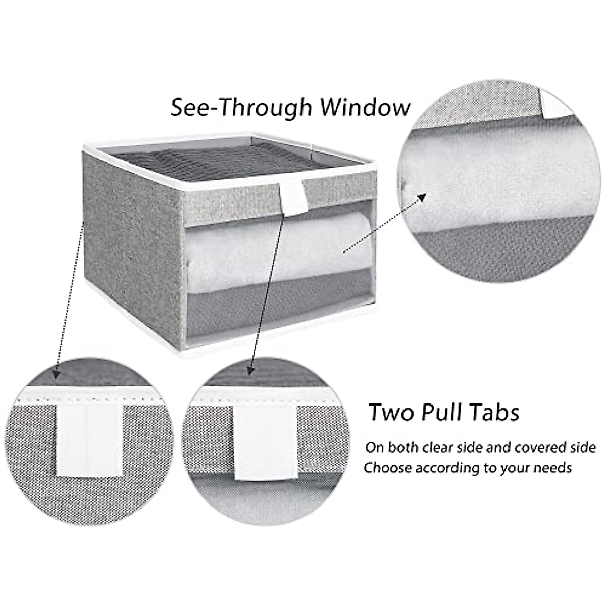 StorageWorks Closet Storage Bins with Clear Window 3 pack, 55L Closet Storage Organizer, Storage Bin with Double-Open Lid