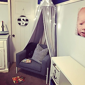 Edith qi Kids Baby Bed Canopy, Girls Boys Bedding Round Dome Children Princess Castle Play Tent Cotton Net, Indoor Outdoor Castle Hanging House Decoration Nursery Reading Nook Cotton Canvas