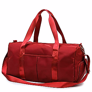 KARRESLY Sports Gym Bag for Women Travel Duffel Bag with Wet Pocket and Shoes Compartment for Training Swim Yoga(Red)
