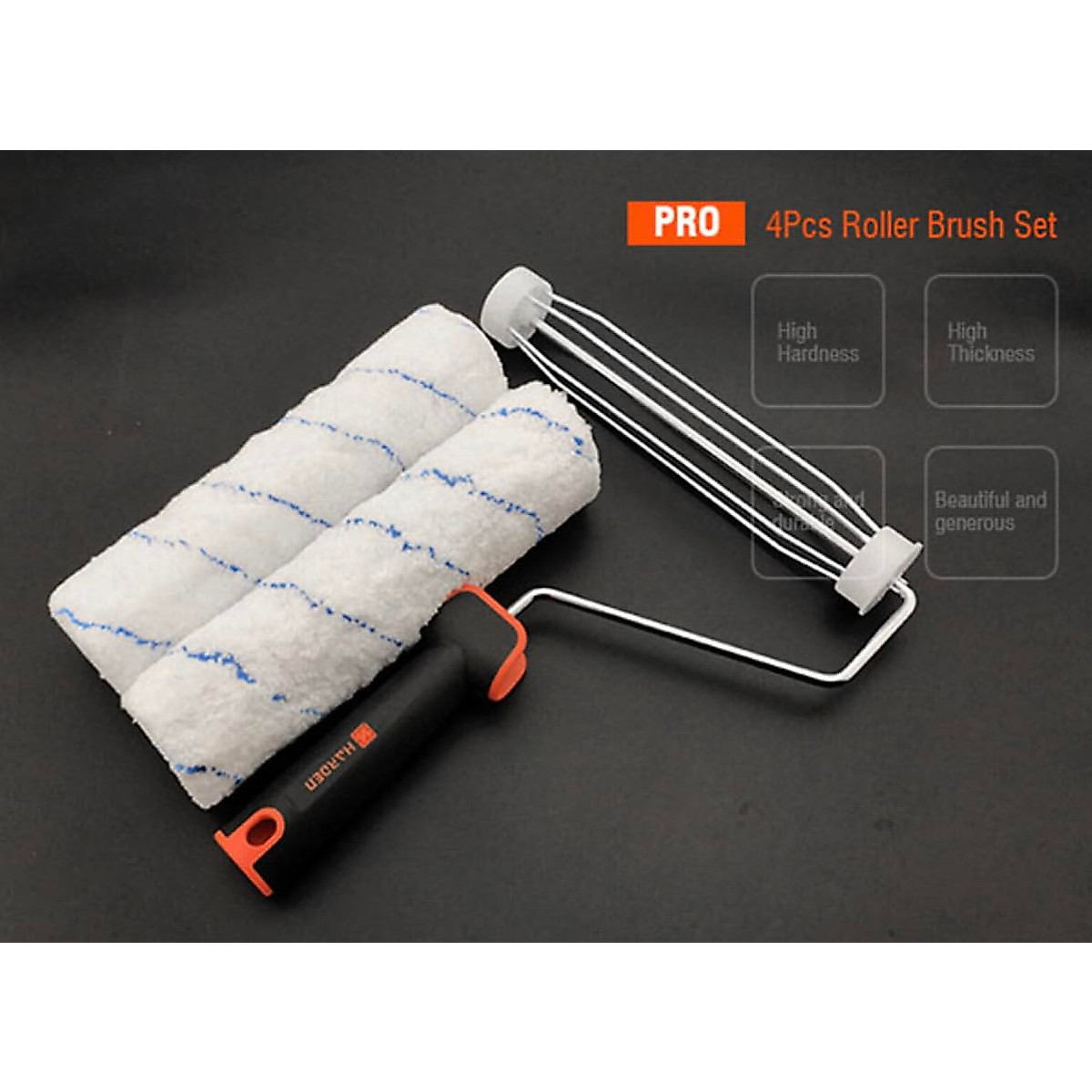 Edward Tools Large 9” Paint Roller Brush Set - Pro Grade Two 9” Roller Brushes and Painting Handle Tool - Large Paint Roller Brush Tray - High Density Roller Naps - for All Paints and Stains -