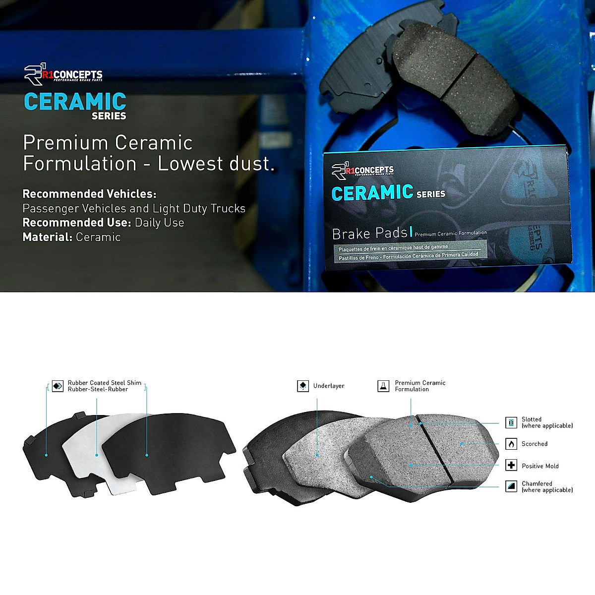 R1 Concepts Front Rear Brakes Pads and Rotors Kit| Brakes Rotors| Brakes and Rotors Kit Front and Rear| Ceramic Front Rear Brakes and Rotors Kit| Fit 2013-2021 INFINITI JX35, QX60, Nissan Murano