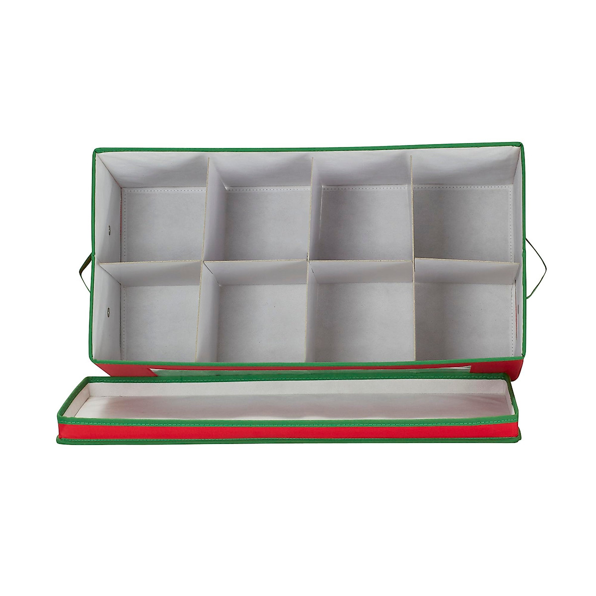 Household Essentials 554RED Holiday Vision Storage Box Chest, 8-Piece Figurine, Red & Green