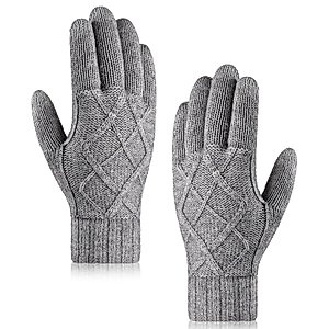 Cierto Women Winter Warm Gloves: Lightweight Touch Screen Fleece Lined Cold Weather Gloves | Fashion Knit Gloves Gift Gloves for Walking Running Cycling Driving