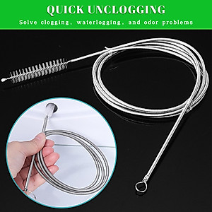 Kewucn 59 Inch Long Wire Brush, Car Sunroof Drain Cleaning Tool, Flexible Nylon Cleaner for Cleaning Straw, Feeding Tube, Sink, Refrigerator Drain, Universal Slim Hose Pipe Brush