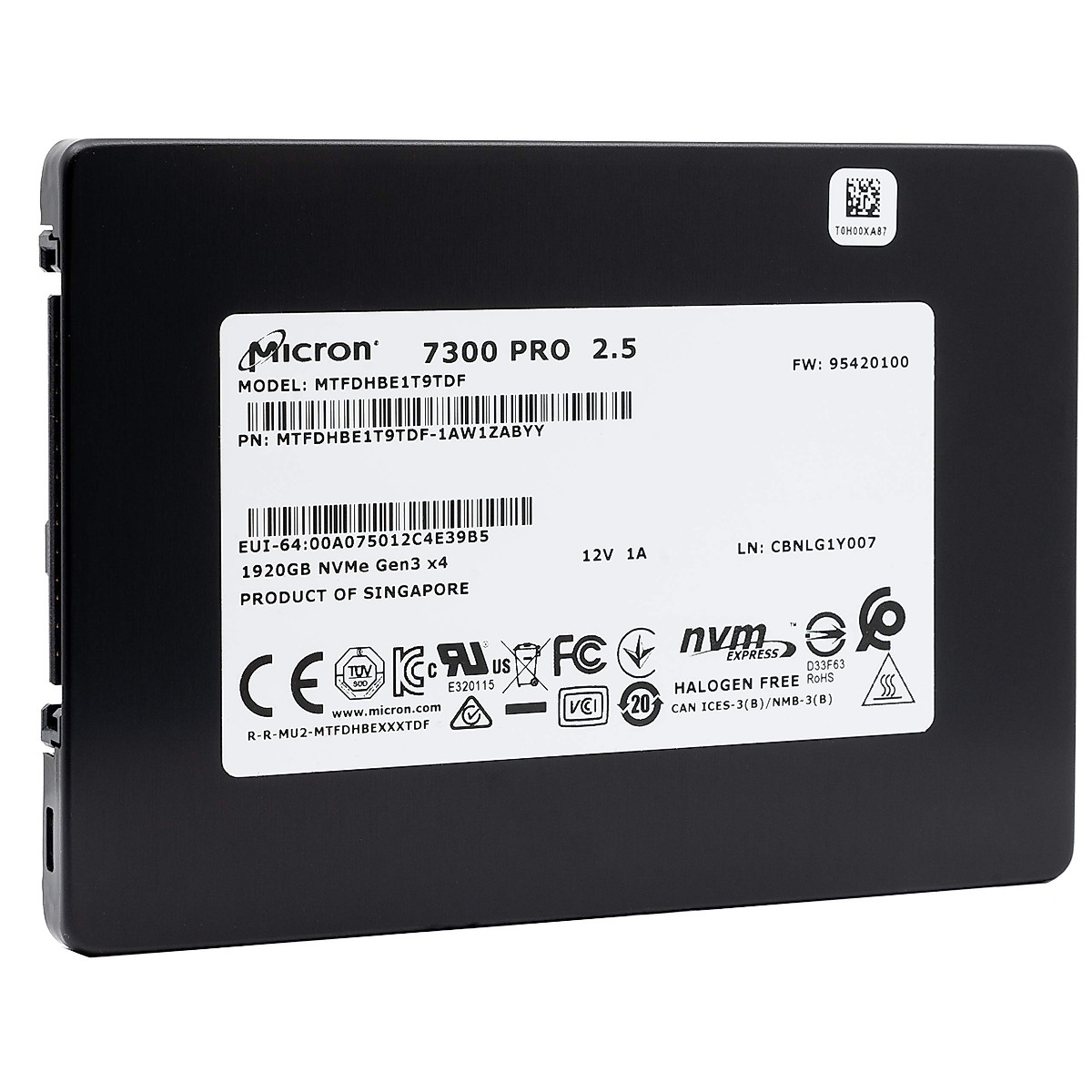 Micron 7300 PRO Series MTFDHBE1T9TDF-1AW1ZABYY 1.92TB 2.5 inch Solid State Drive