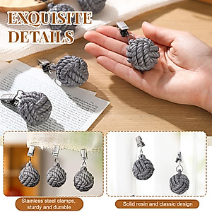 Tioncy 24 Pcs Outdoor Curtain Weights Table Cloth Weights Heavyweight Weights Ball Resin Cast Iron Cloth Holder Clip Furniture Pendant for Home Garden Wedding Party Camping Picnic (Gray)