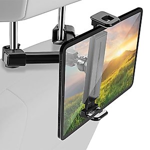 Holulo Tablet iPad Holder for Car Headrest Tablet Mount, Headrest Tablet Stand for Car Back Seat Compatible with iPad Pro Air Mini/Kindle Fire HD/Galaxy Tab/Switch OLED or Other 4.7”-12.9" Devices