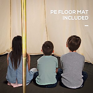 Outsunny 10-Person Yurt Tent Glamping Bell Tent with Spacious Interior, Breathable Waterproof Design, for Family Outdoor Camping, 16' x 16' x 10'