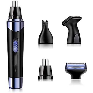 XIXIANDASHA Ear and Nose Hair Trimmer Clipper for Men Women, 4 in 1 USB Rechargeable Professional Electric Eyebrow and Facial Hair Trimmer with Waterproof Head Double-Edge Stainless Steel Blade