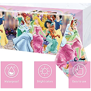 3pcs Princess Tablecloth Princess Birthday Party Decorations for Girls Baby Shower Pink Princess Table Cover 180x108cm Princess Theme Party Supplies