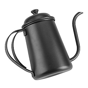 Ikunde 650ML Stainless Steel Gooseneck Spout Kettle Coffee Tea Home Brewing Drip Pot Black
