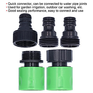 Garden Hose Quick Connector, NPT 3/4 Female Male Thread Coupler Nipple for Garden Lawn Irrigation, Plastic Water Hose Connect for Sprinklers and Spray Nozzles, Green (5 Pcs in Each Set)