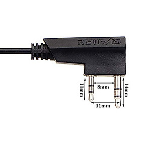 Retevis Earpiece Adapter for Walkie Talkie,2 Pin to 3.5mm Headset Adapter Only Compatible RT22 RT21 RT27 RT7 H-777 H777S RT18 RT19 RT22S(Not Fit for Other Brand) 2 Way Radio (5 Pack)