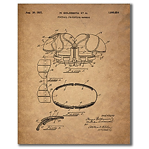 Football Patent Wall Art Prints - Set Of 6 Vintage Photos