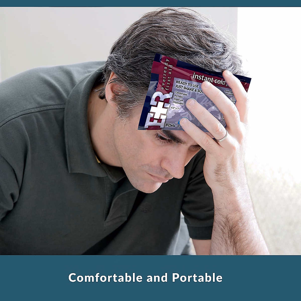 Ever Ready First Aid Disposable Cold Compress Therapy Instant Ice Pack for Injuries 4.5" x 7" - 125 Pack