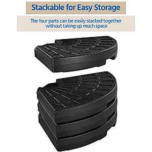 Yaheetech 4Pcs 13L Heavy Duty Offset Outdoor Umbrella Base Water & Sand Filled Cantilever Offset Patio Umbrella Base Stand, Black