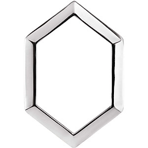 Bonyak Jewelry 14k White Gold 21.68x14.55mm Geometric Pendant Unique