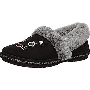 Skechers womens Too Cozy - Meow Pajamas Slipper, Black, 8.5 US