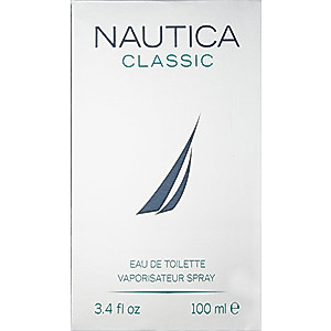 Nautica Classic Eau de Toilette for Men - Citrusy and Earthy Scent - Aromatic Notes of Bergamot, Jasmine, and Musk - Great for Everyday Wear - 3.4 Fl Oz