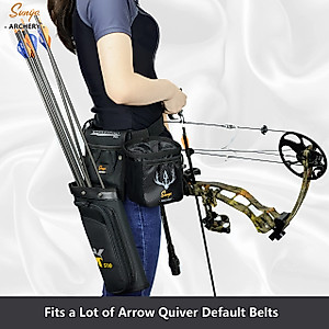 SUNYA Arrow Quiver, Hip Quiver for Compound Bow and Recurve Bow. Bow Quiver for Arrows. Field Archery Quiver - 3 Arrow Holder Slot